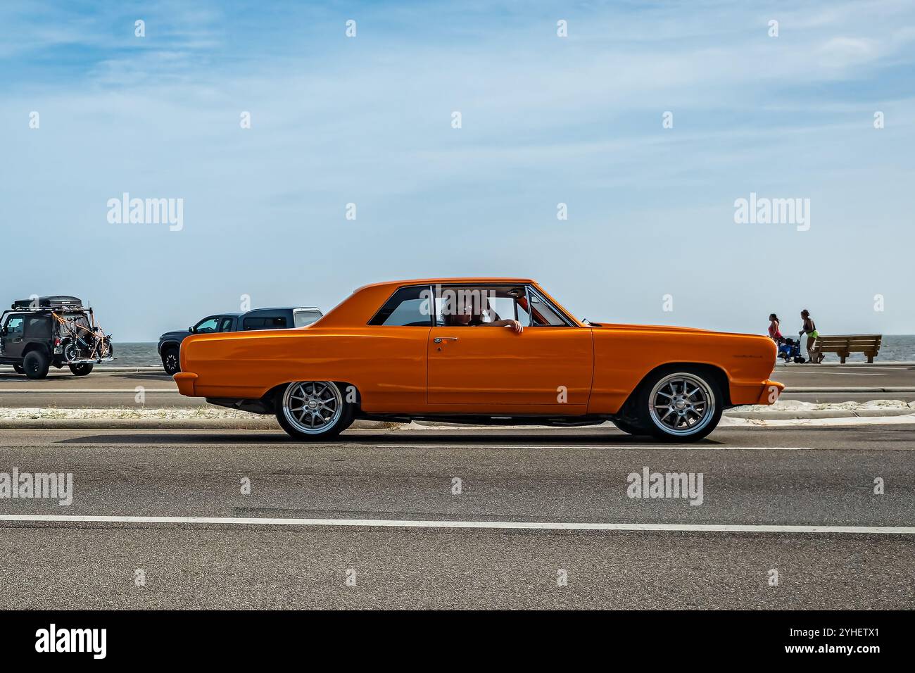 Gulfport, MS - October 04, 2023: Wide angle side view of a 1964 ...
