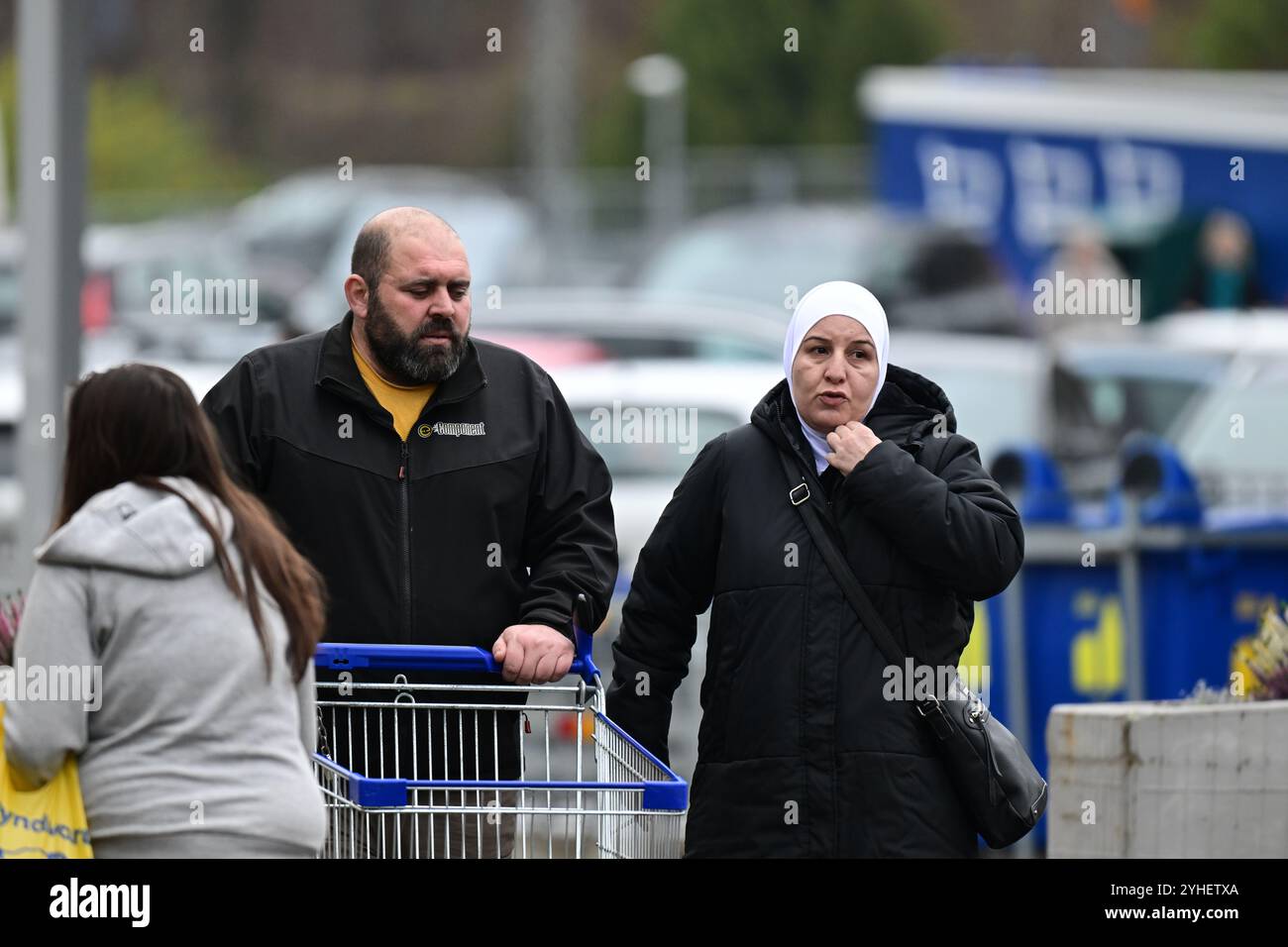 Ullared, Halland, Sweden. November 11 2024. Customers outside of Gekås ...