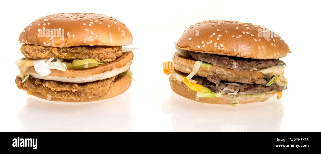 Winneconne, WI - 10 November 2024: A package of chicken big mac next to ...