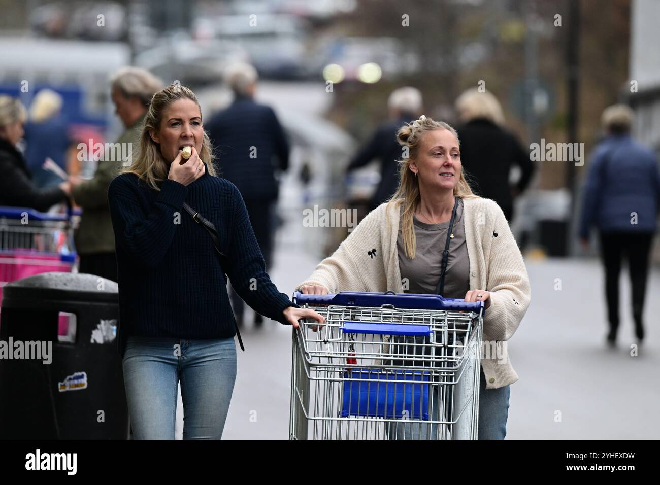 Ullared, Halland, Sweden. November 11 2024. Customers outside of Gekås ...