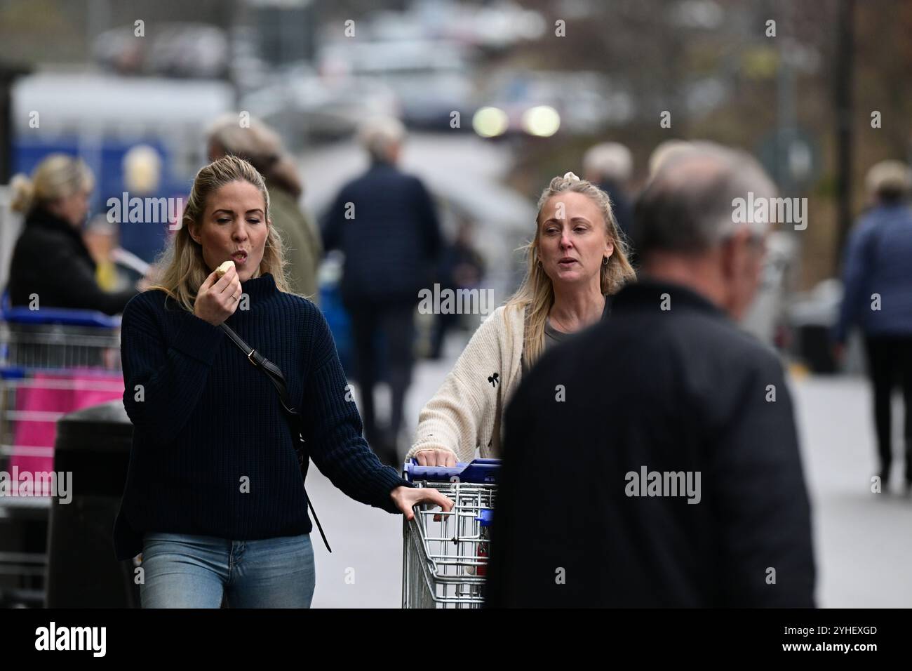 Ullared, Halland, Sweden. November 11 2024. Customers outside of Gekås ...