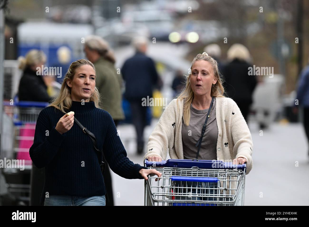 Ullared, Halland, Sweden. November 11 2024. Customers outside of Gekås ...