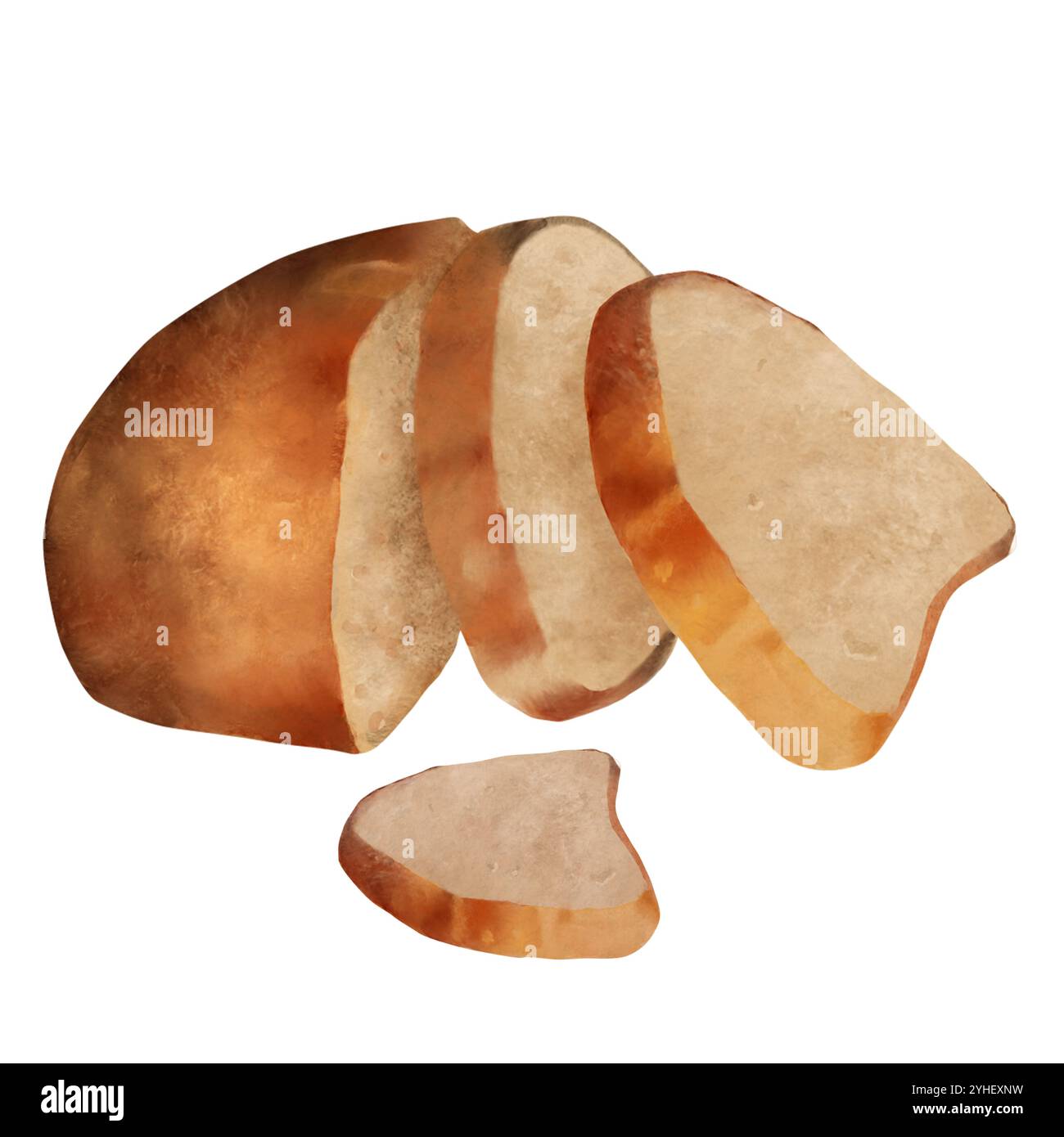 Watercolor food illustration sandwich Cut Out Stock Images & Pictures ...