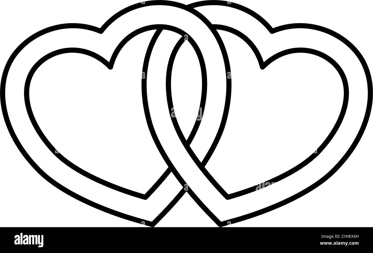 Intertwined hearts Black and White Stock Photos & Images - Alamy