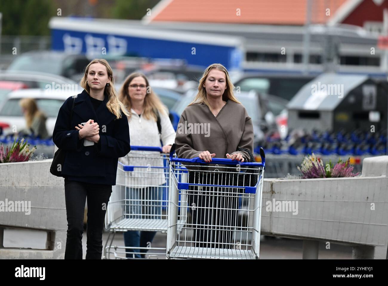 Ullared, Halland, Sweden. November 11 2024. Customers outside of Gekås ...