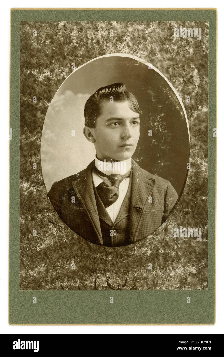 Original early 1900's cabinet card of handsome young American boy ...