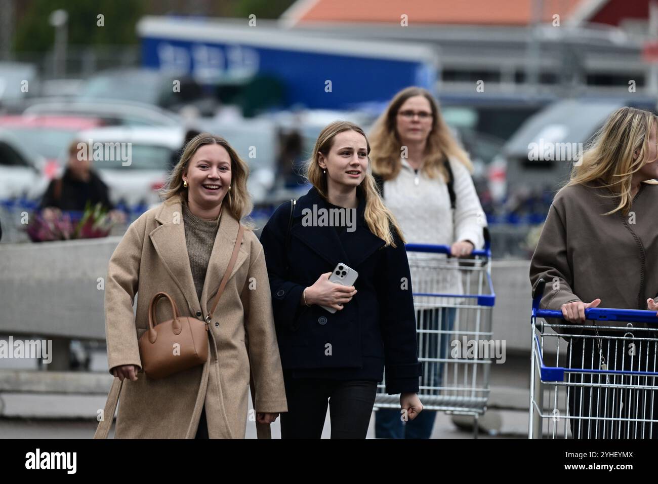 Ullared, Halland, Sweden. November 11 2024. Customers outside of Gekås ...