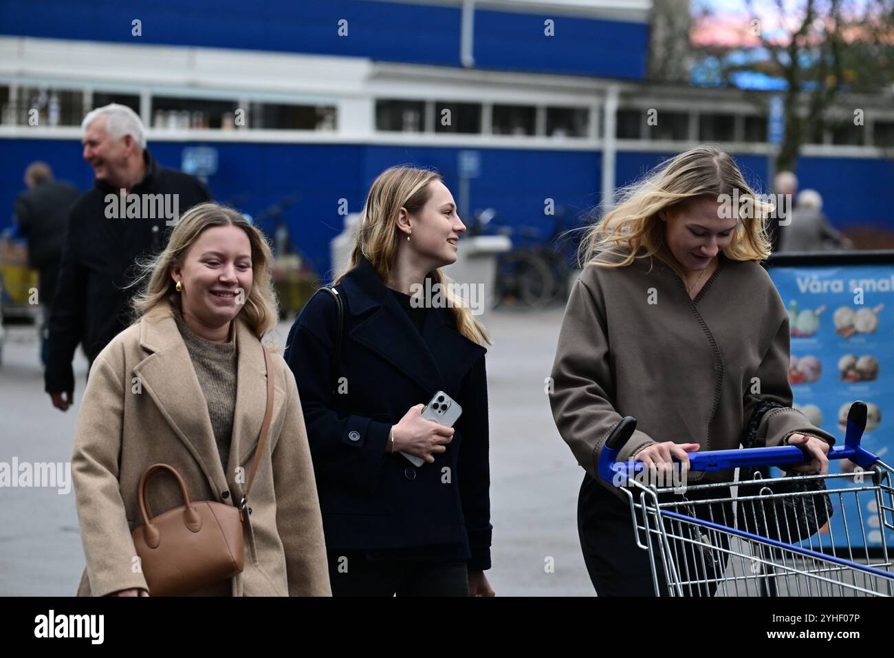 Ullared, Halland, Sweden. November 11 2024. Customers outside of Gekås ...