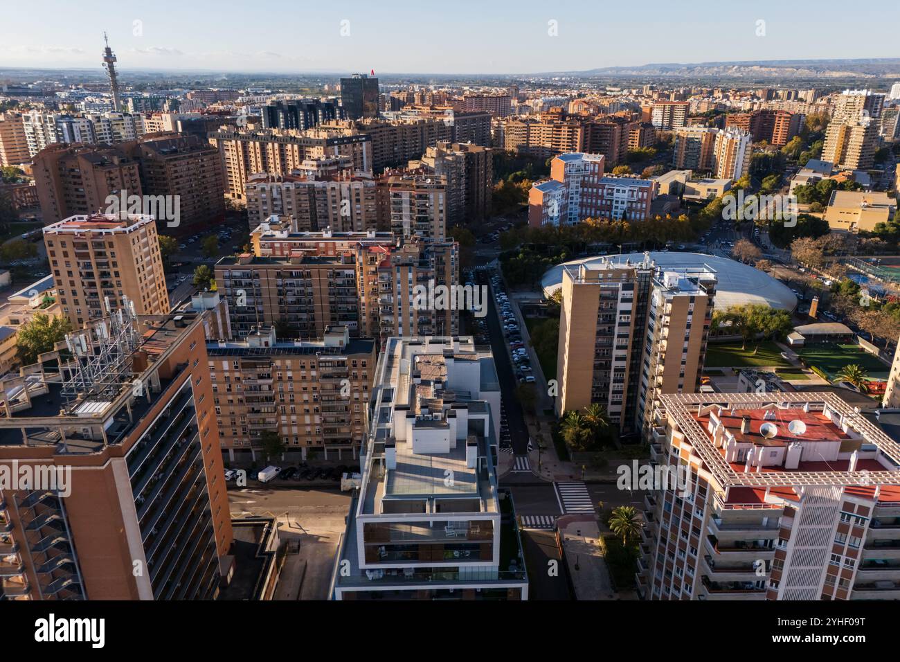 Aerial view of La Romareda neighborhood, Zaragoza Stock Photo - Alamy