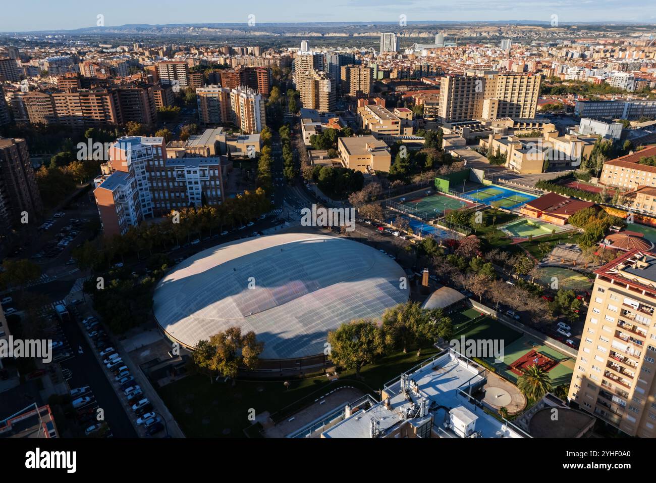 Aerial view of La Romareda neighborhood, Zaragoza Stock Photo - Alamy