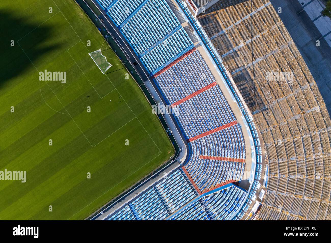 Aerial view of the La Romareda stadium, currently under renovation ...
