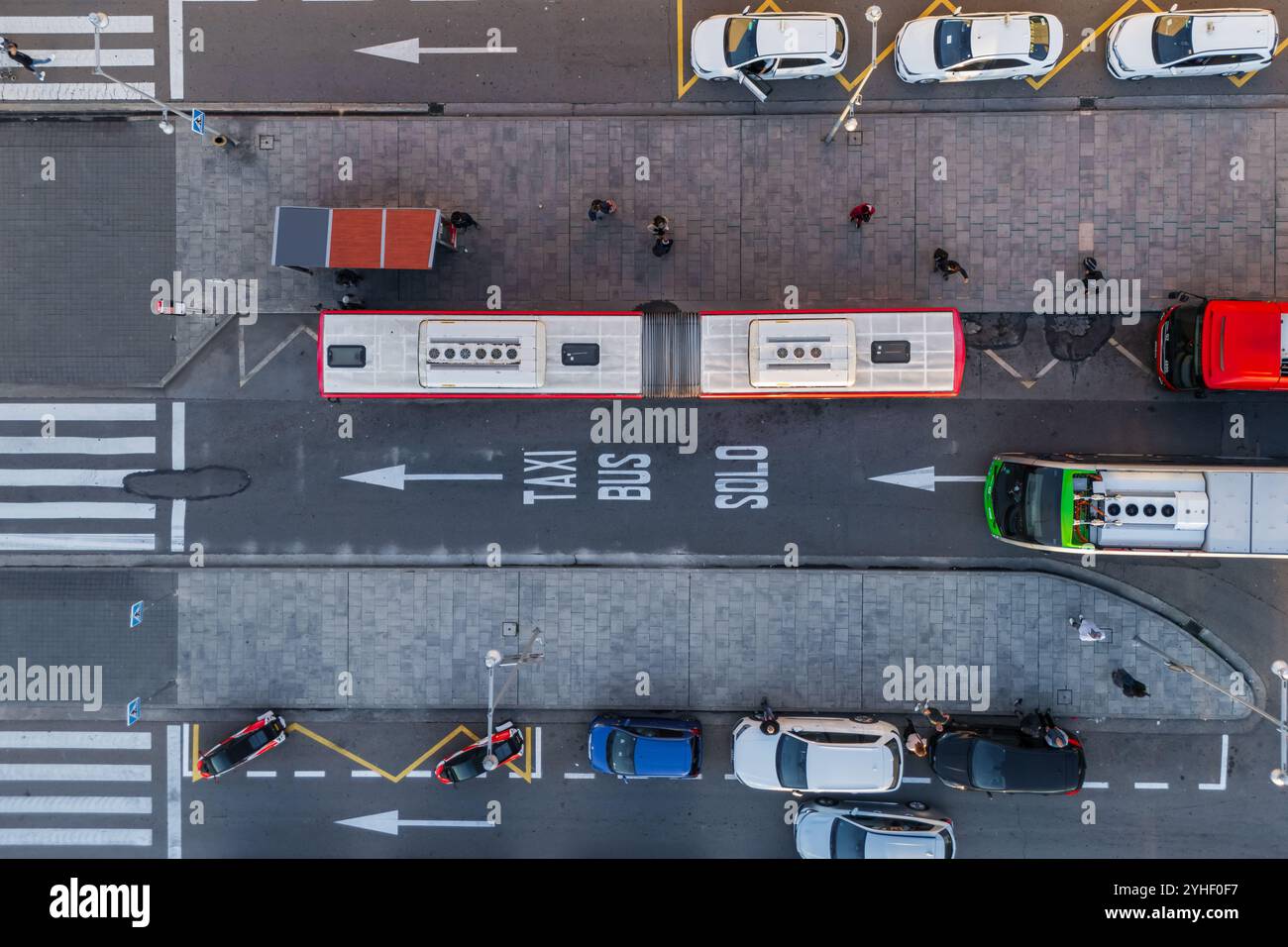 Aerial view of taxi and bus stop outside Zaragoza–Delicias railway and ...
