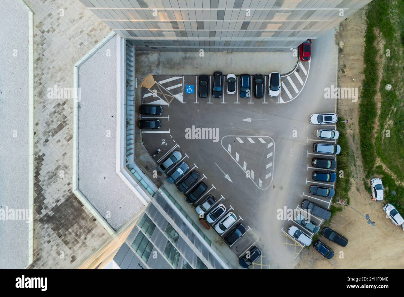 Aerial view of parking lot Stock Photo - Alamy