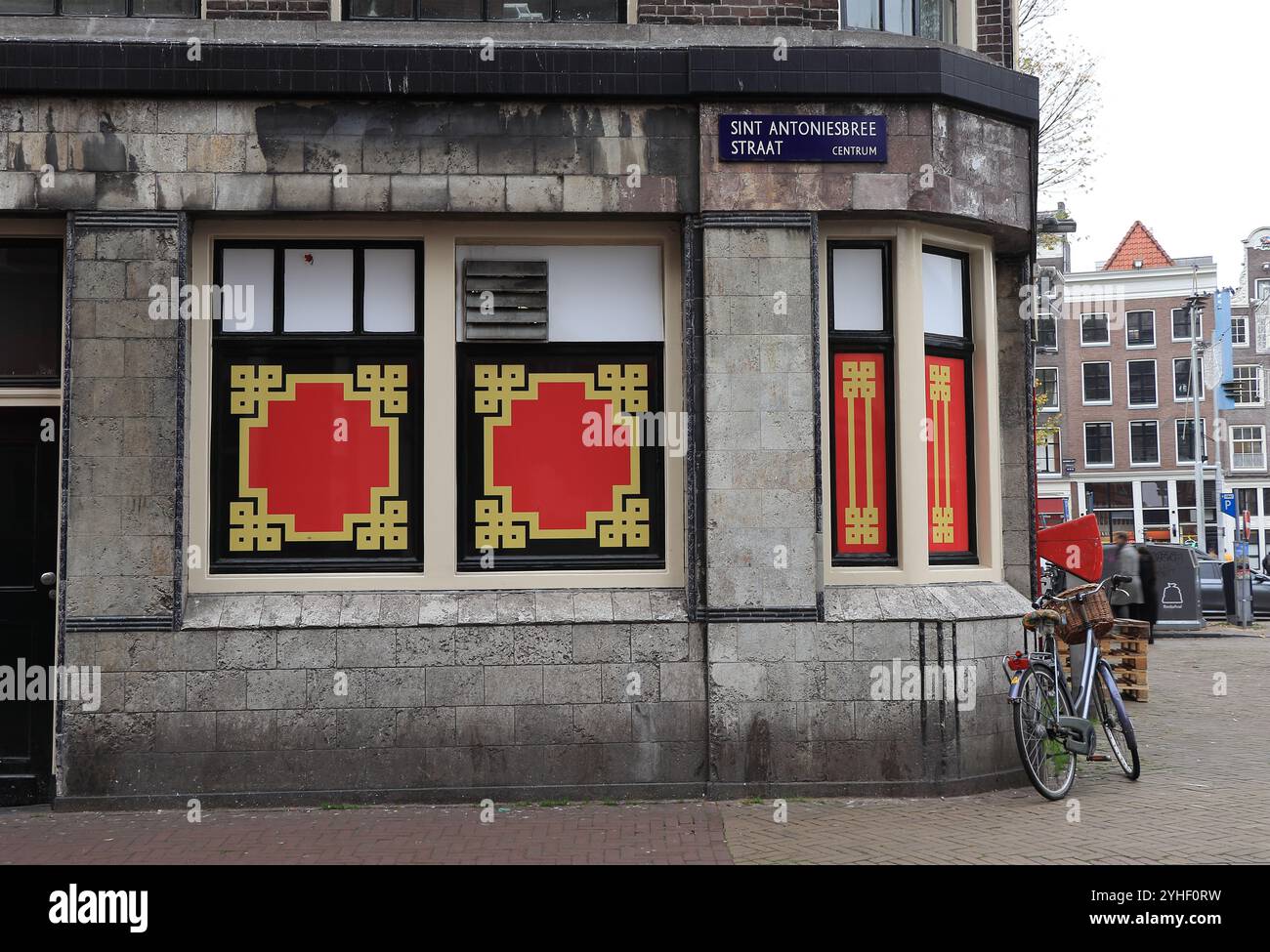 Sint Antoniebreestraat and Nieuwmarkt Corner Building with Decorated ...