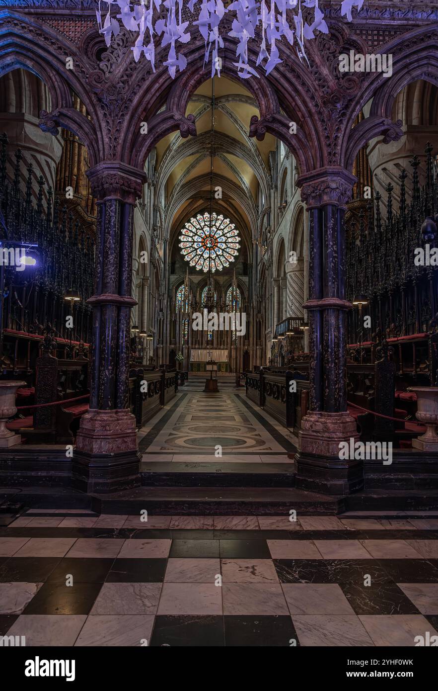 The Choir - Quire and High Alter of Durham Cathedral with the bottom of ...