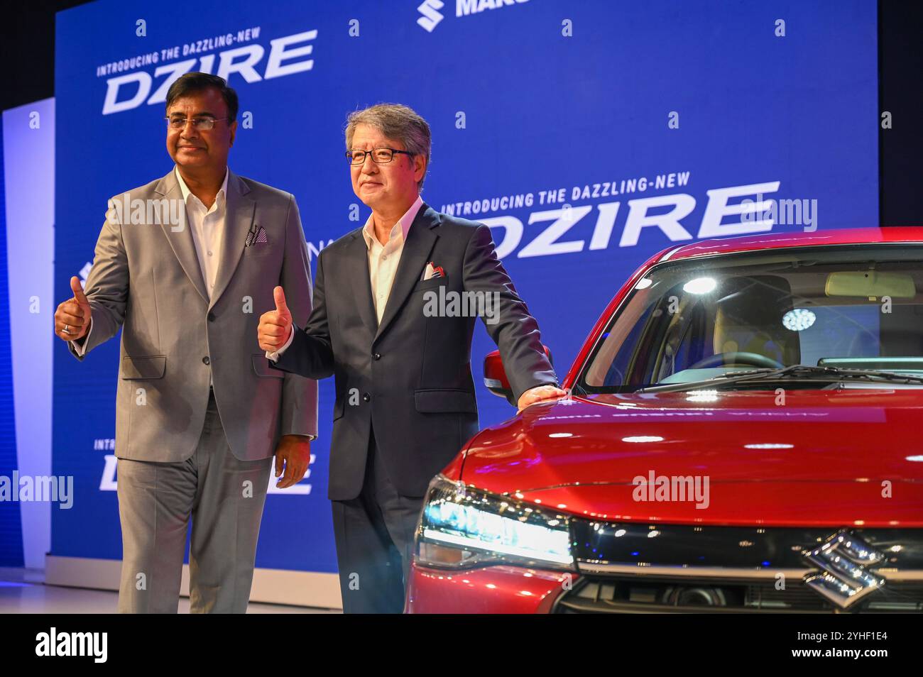 GURGRAM, INDIA - NOVEMBER 11: (R) Hisashi Takeuchi, MD & CEO and Partho ...