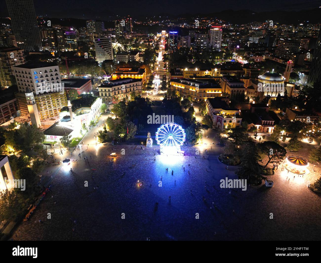 A view of Skanderbeg Square in Tirana, the capital of Albania. It is ...