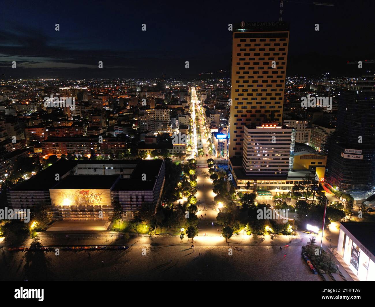 A view of Skanderbeg Square in Tirana, the capital of Albania. It is ...
