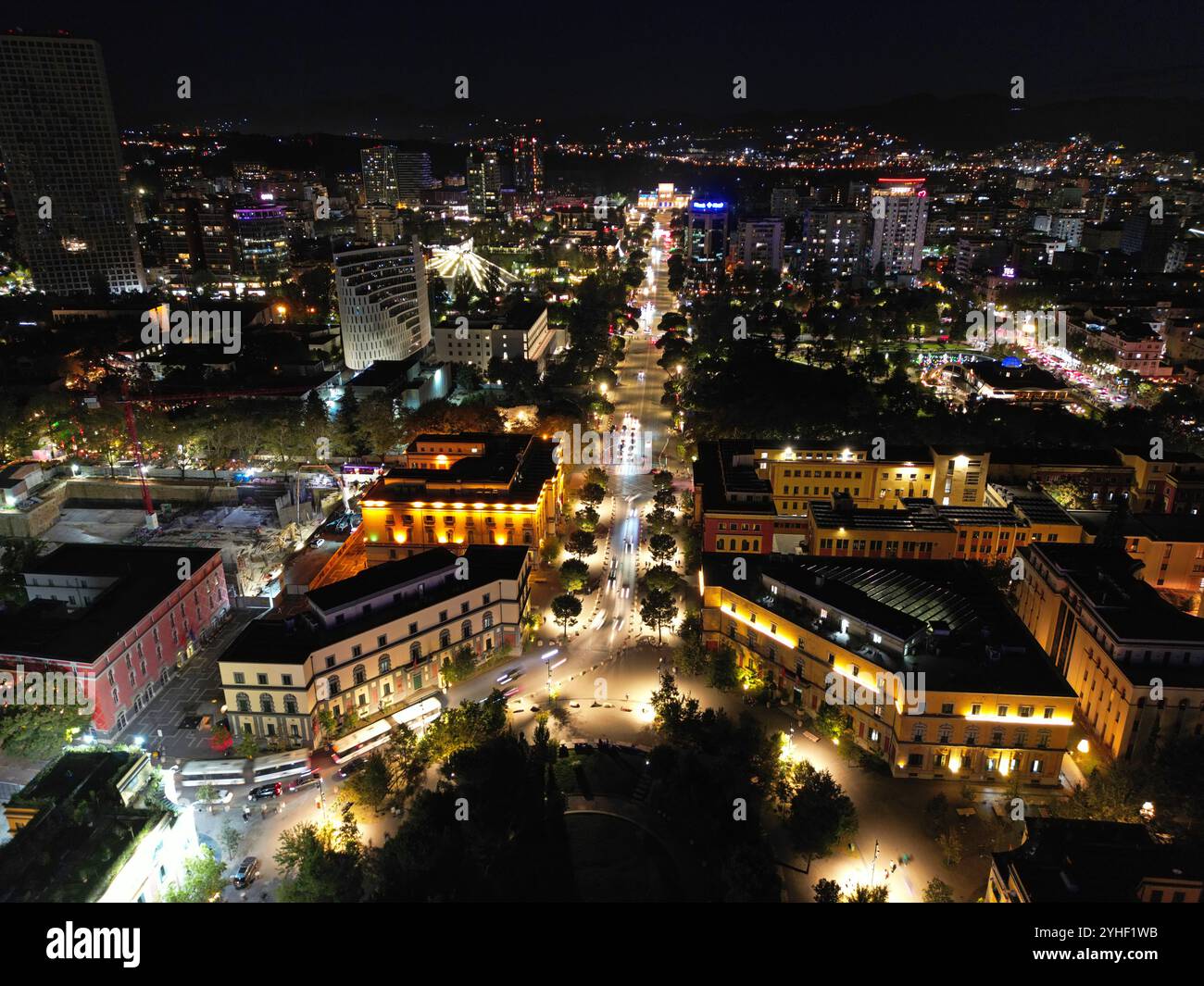 A view of Skanderbeg Square in Tirana, the capital of Albania. It is ...