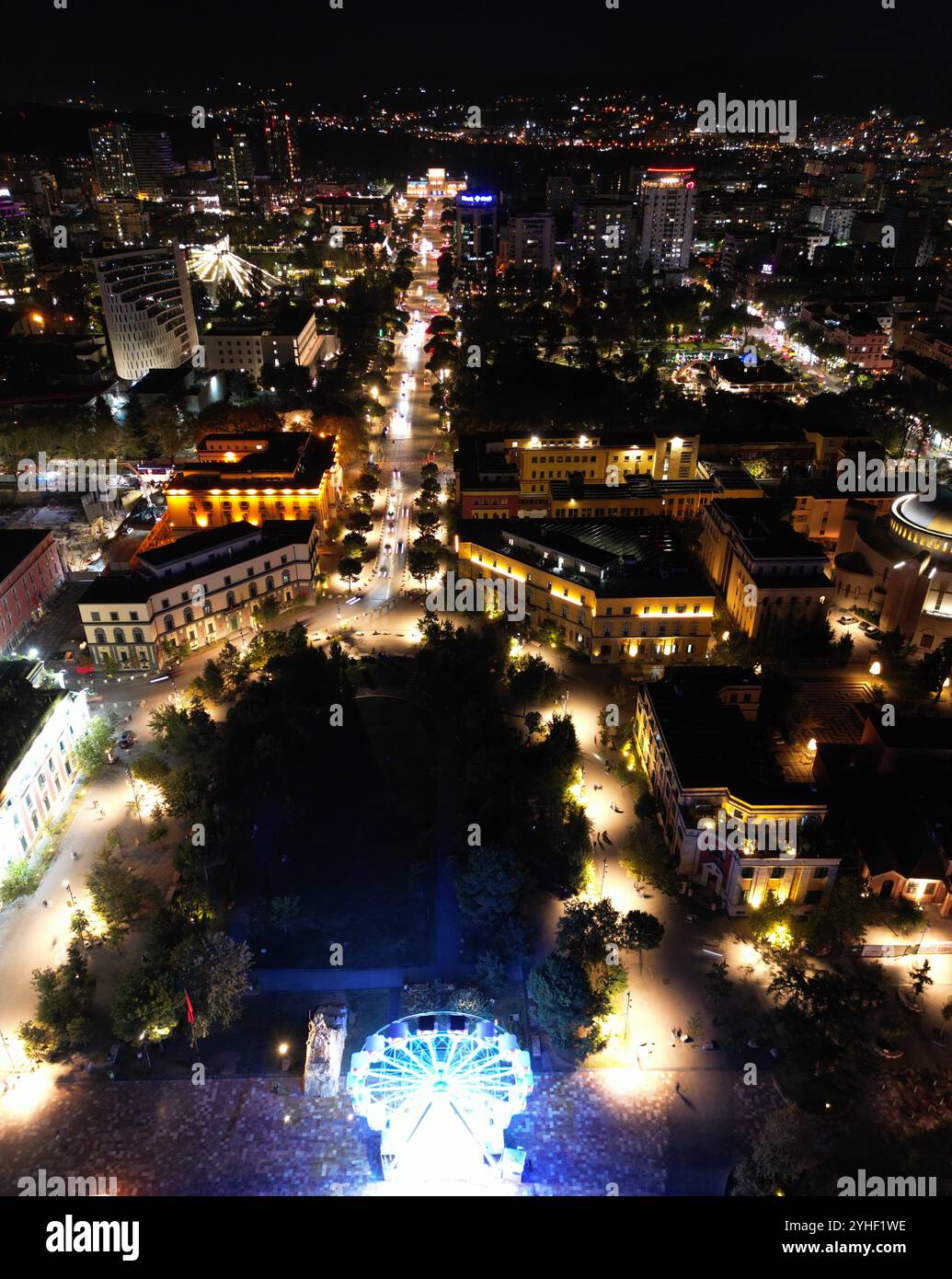 A view of Skanderbeg Square in Tirana, the capital of Albania. It is ...