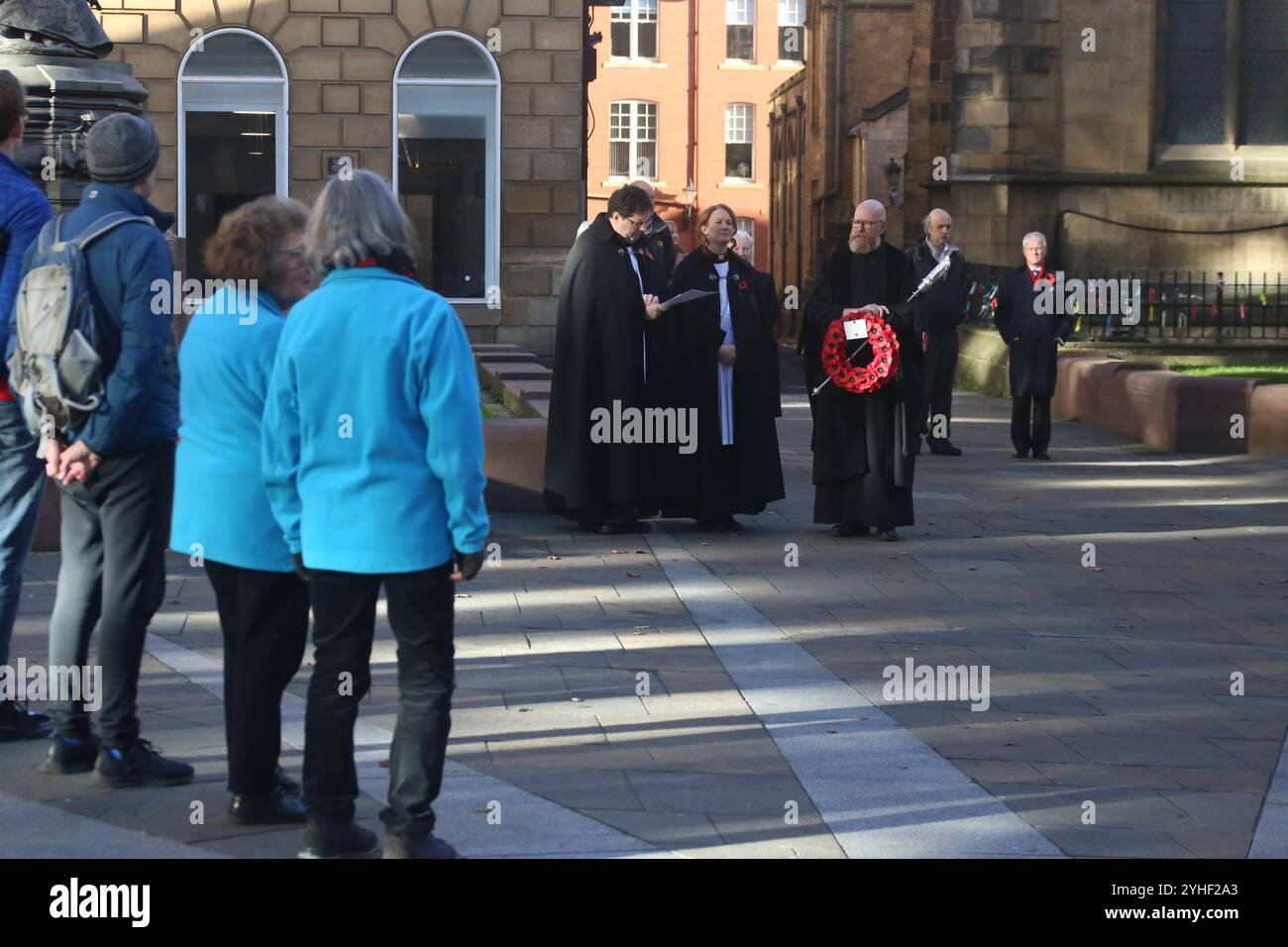Armistice Day, Newcastle Cathedral, St Nicholas Square, People gather ...