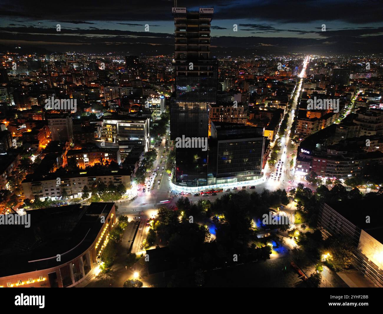 A view of Skanderbeg Square in Tirana, the capital of Albania. It is ...