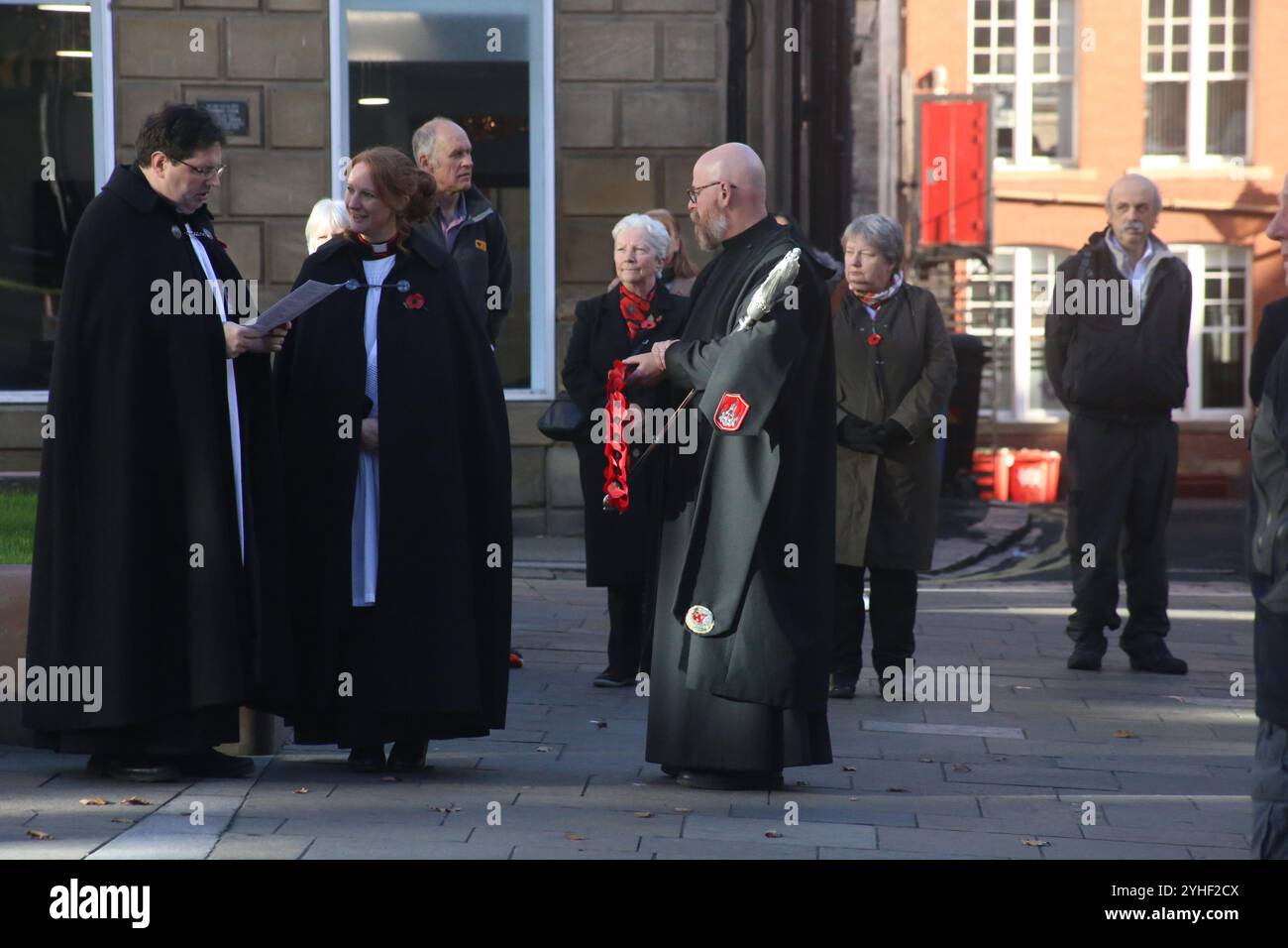 Armistice Day, Newcastle Cathedral, St Nicholas Square, People gather ...