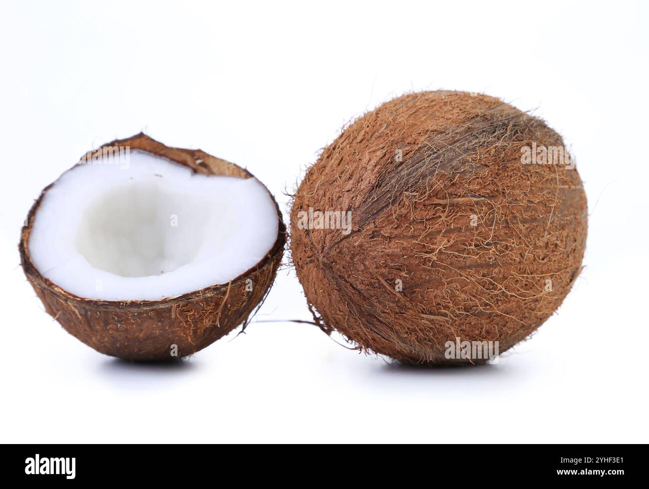 coconut and slice on a white background Stock Photo - Alamy