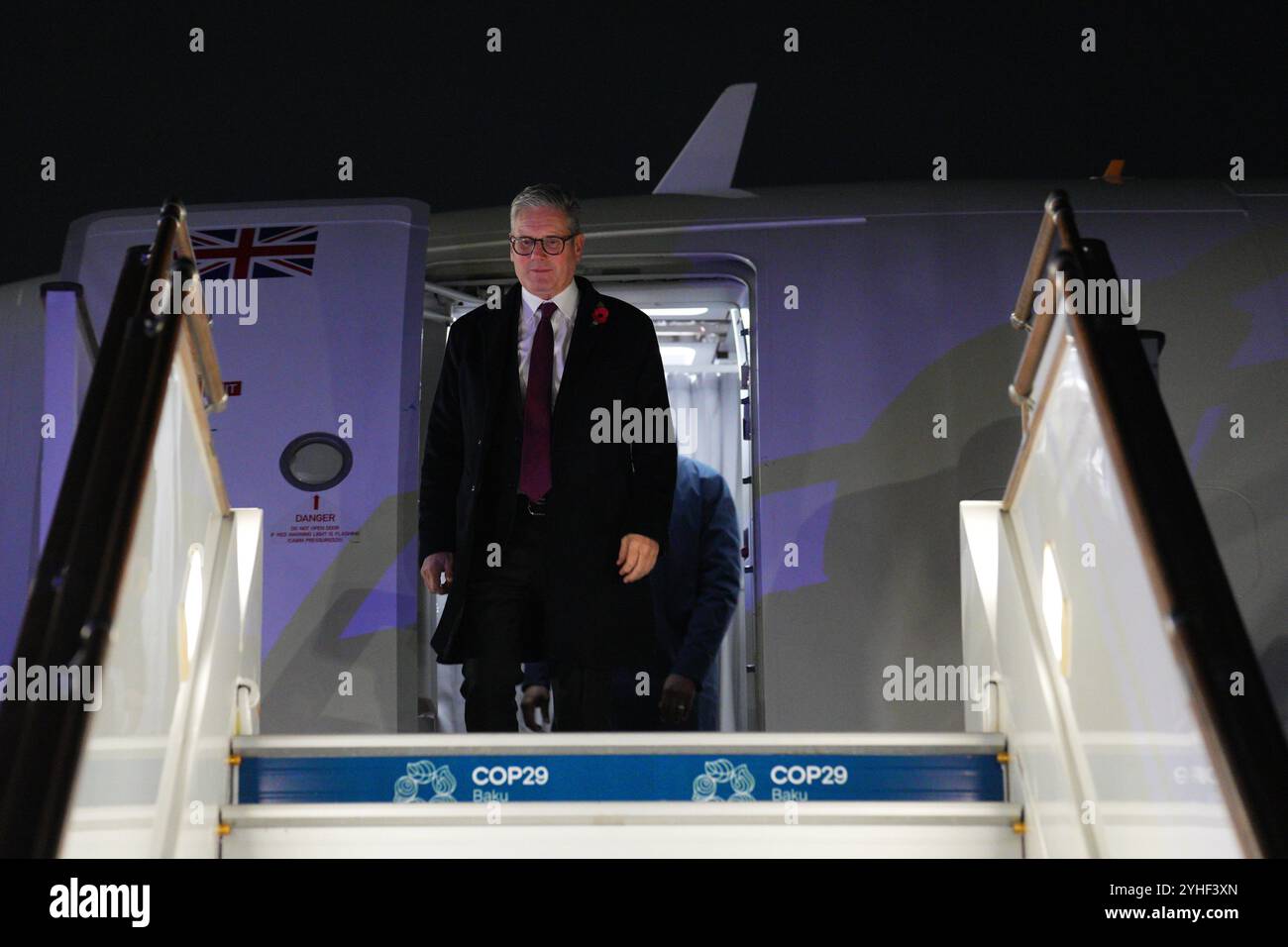 Prime Minister Sir Keir Starmer arrives at Heydar Aliyev International ...