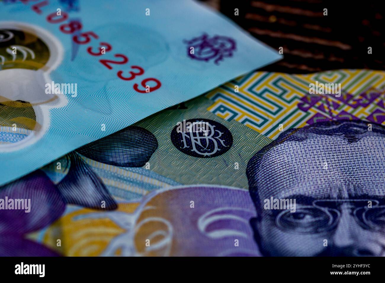 LEI money banknotes, detail photo of RON. Romanian currency Stock Photo ...