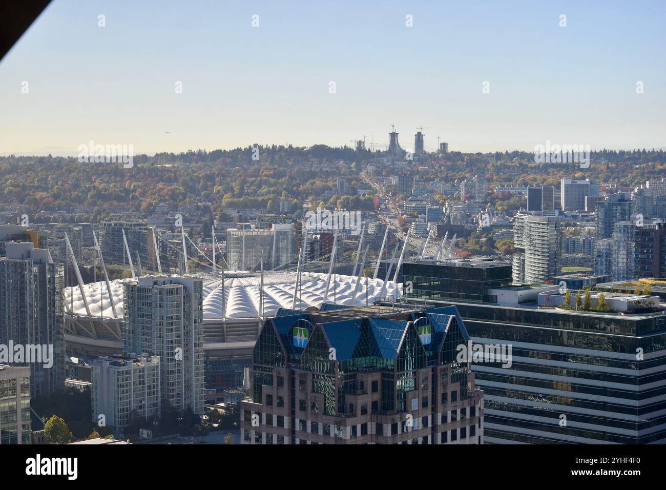 A view of the Vancouver skyline from the Vancouver Lookout, atop the ...