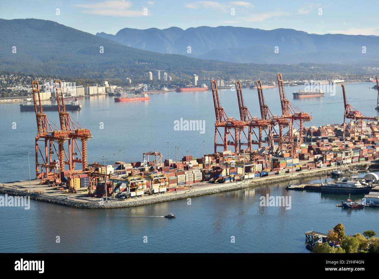 A view of the Vancouver skyline from the Vancouver Lookout, atop the ...