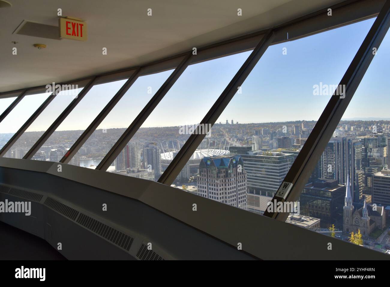 A view of the Vancouver skyline from the Vancouver Lookout, atop the ...