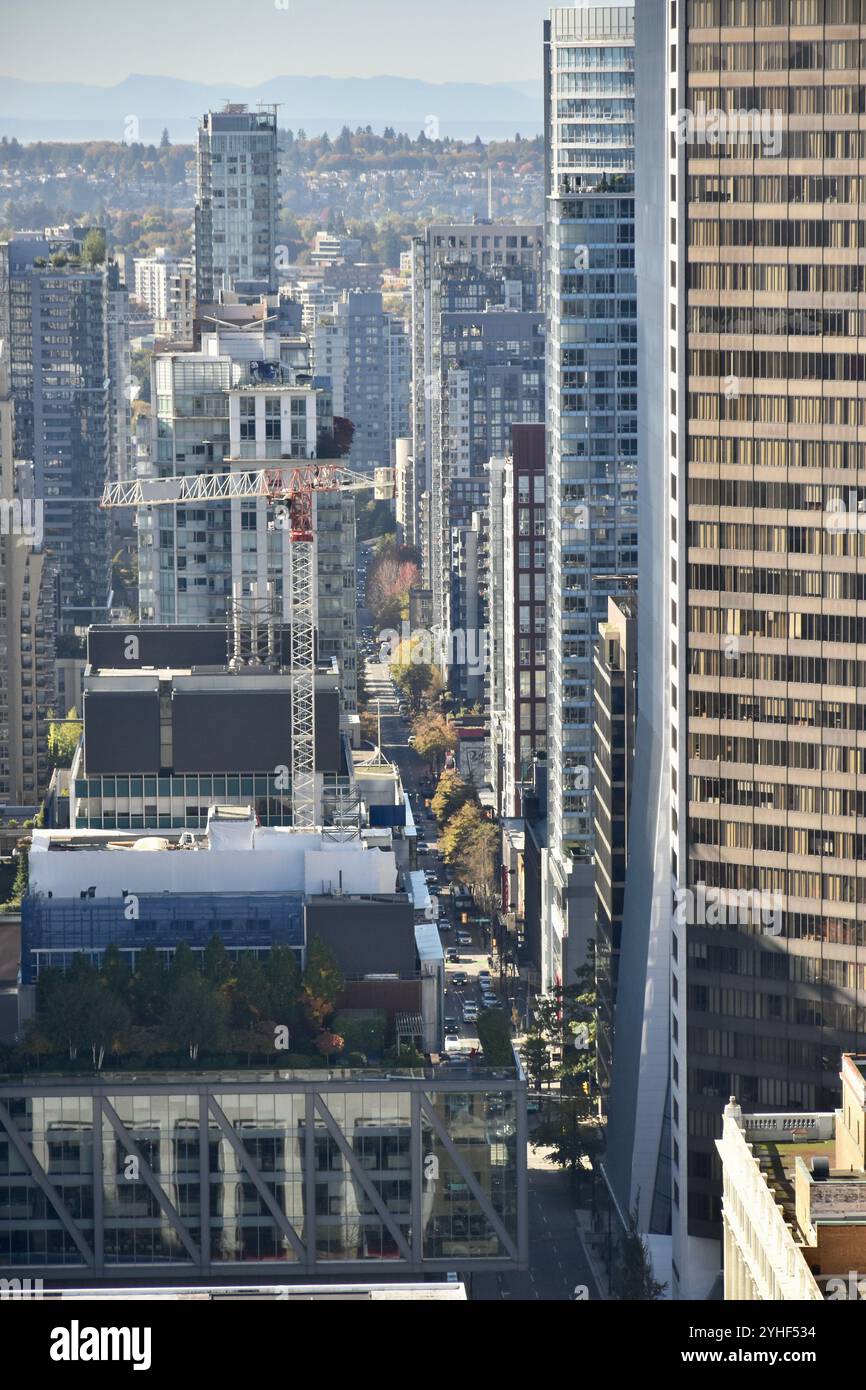 A view of the Vancouver skyline from the Vancouver Lookout, atop the ...