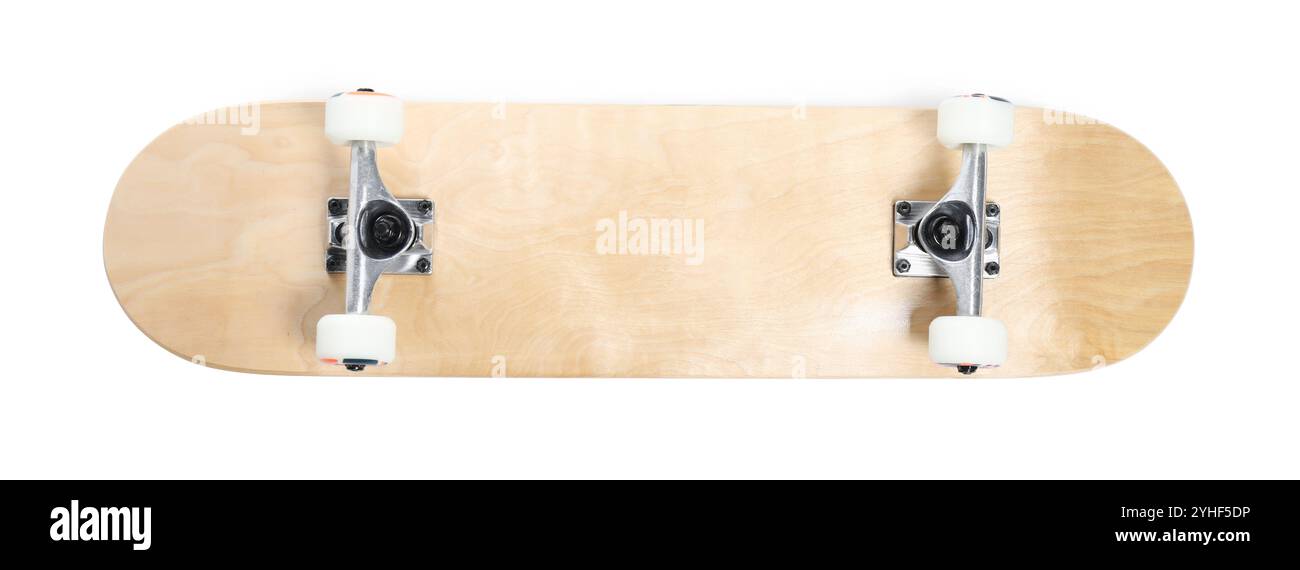 One skateboard isolated on white, top view. Sports equipment Stock ...