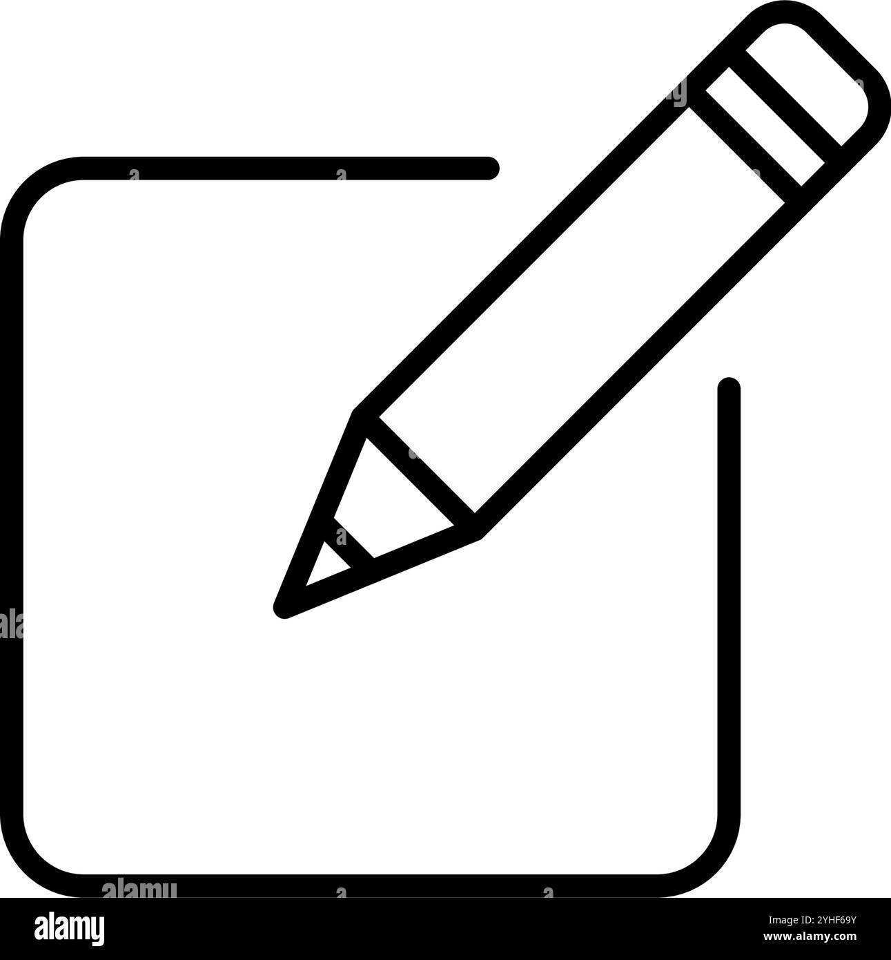 Pencil icon notebook Black and White Stock Photos & Images - Alamy