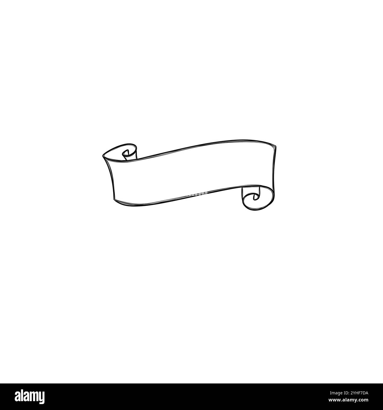 Ribbon Banner Line Art Design Drawing Artwork Stock Photo - Alamy