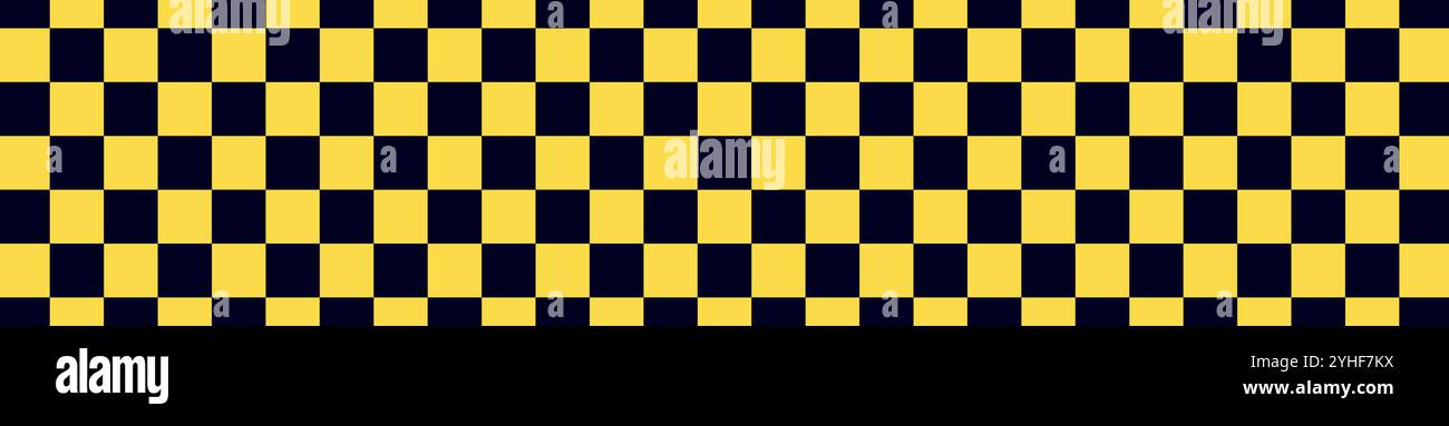 Yellow and black taxi pattern with checkerboard squares. Grunge classic ...