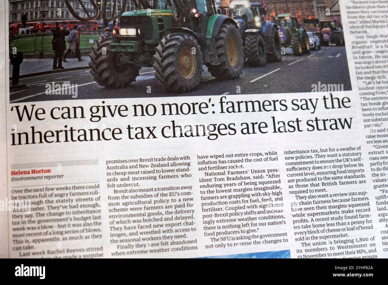 'We can give no more': farmers say the inheritance tax changes are last ...