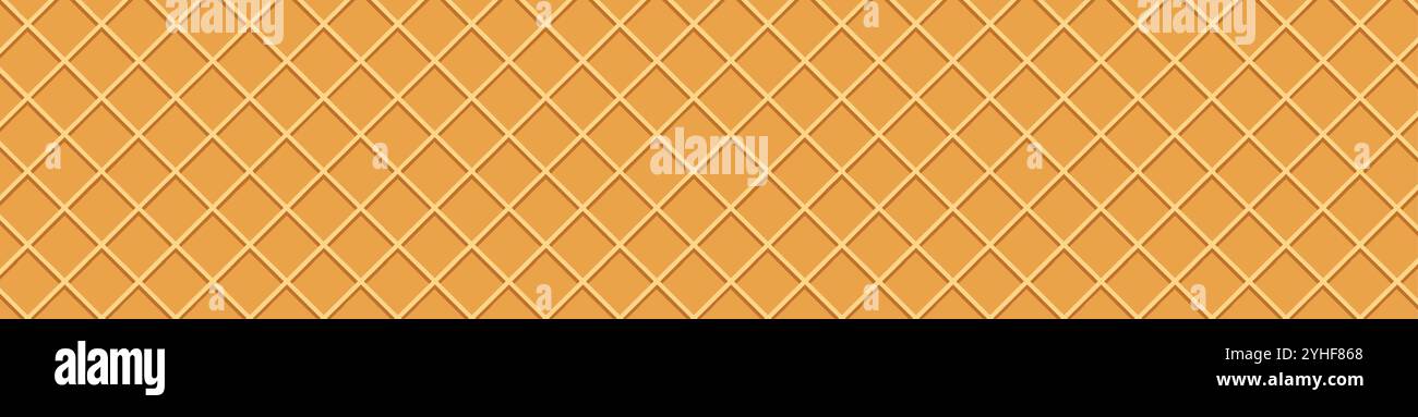 Waffle cone texture with ice cream and wafer backgrounds. Flat vector ...