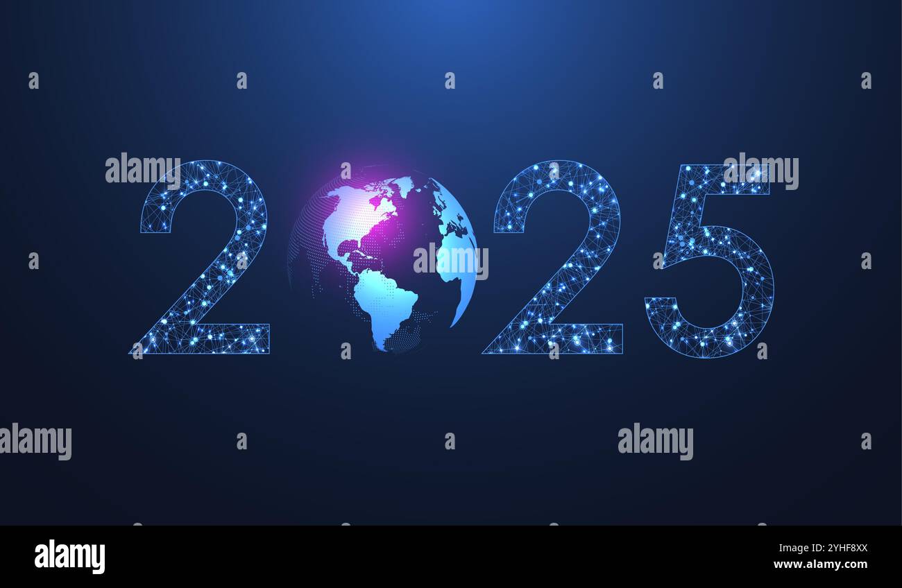 Digital technology abstract poster template 2025 with circuit board ...