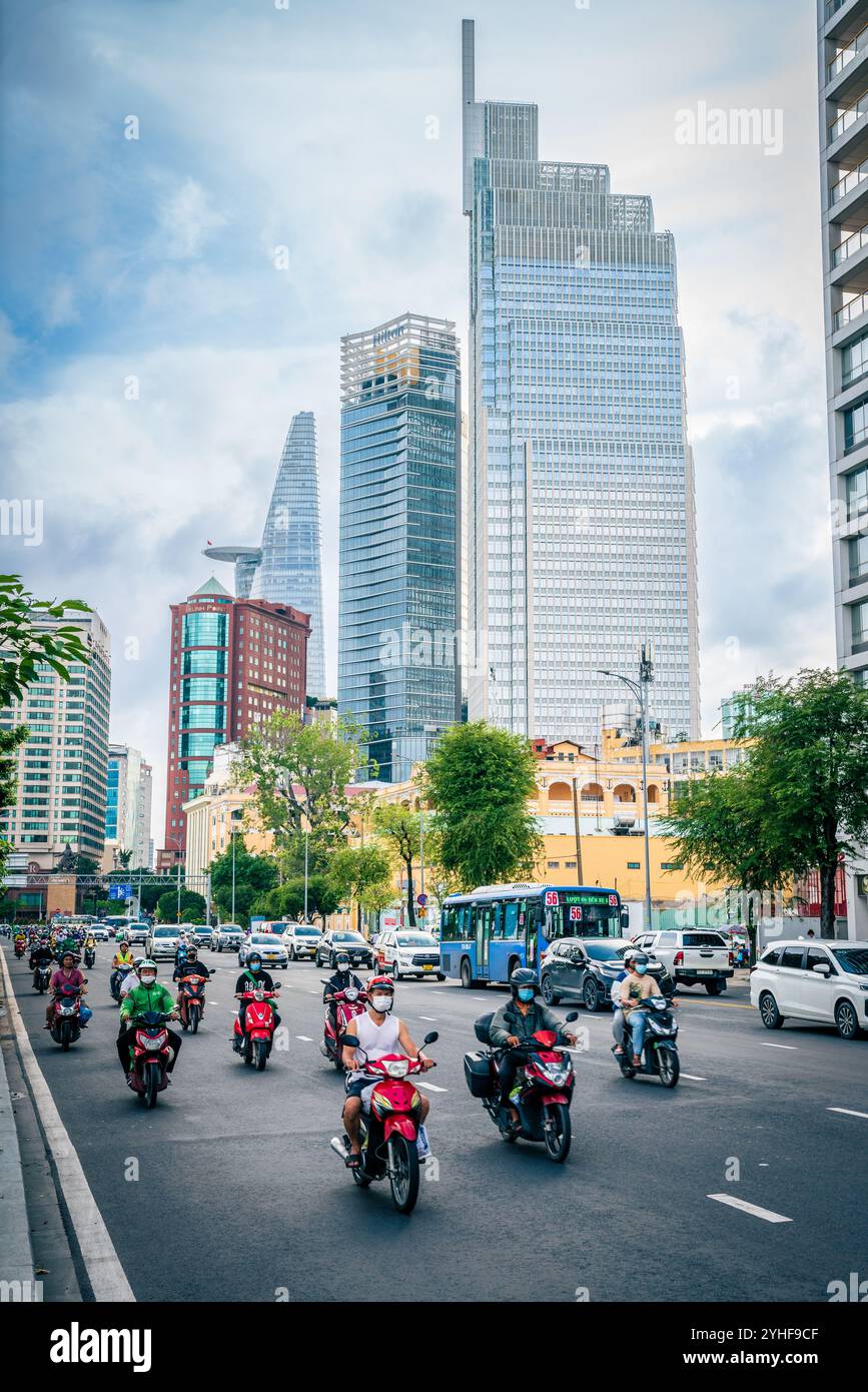 Ho Chi Minh City, November 24, 2022: Ton Duc Thang Street in Ho Chi ...
