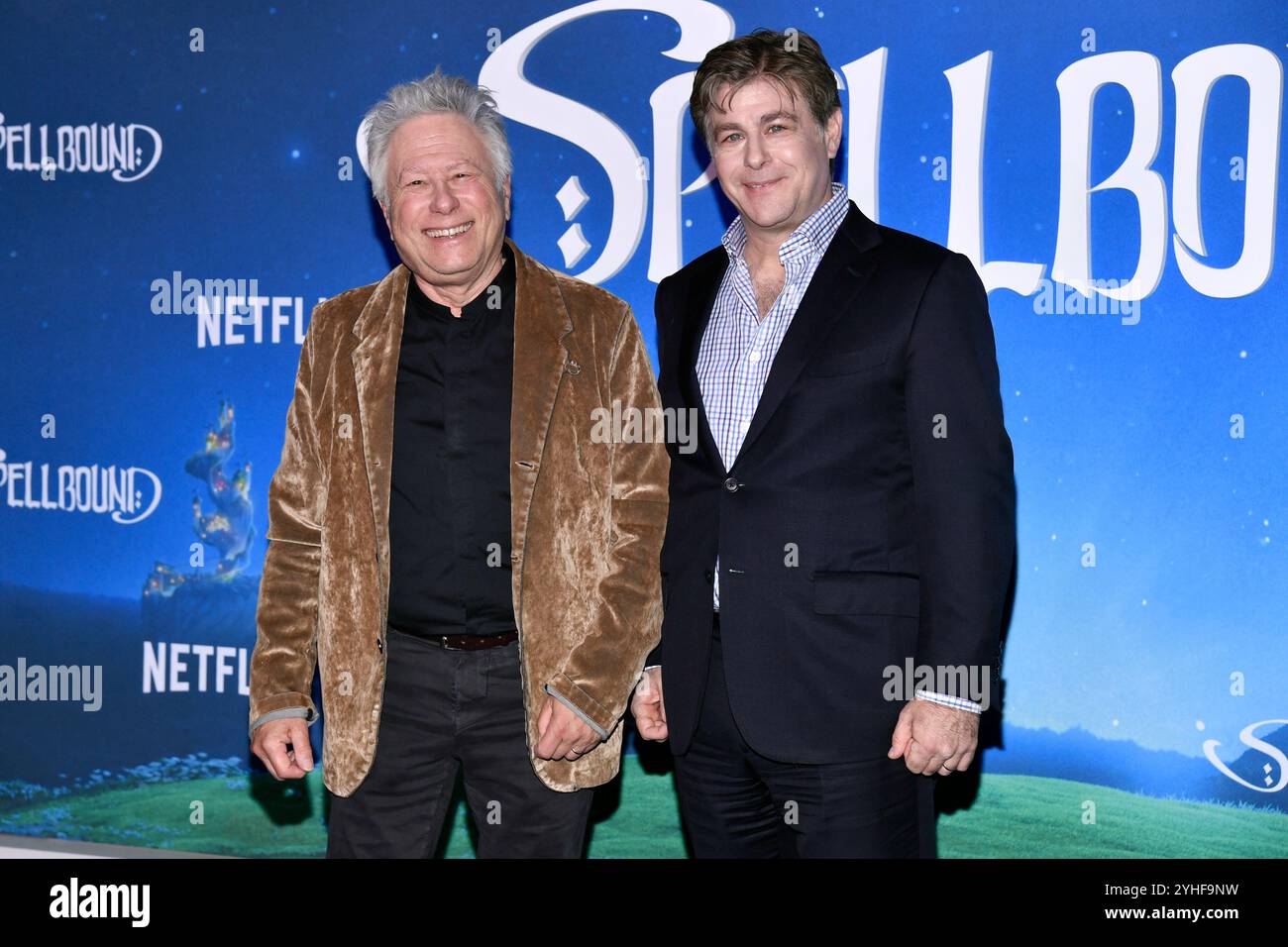 Alan Menken, left, and Glenn Slater attend the premiere of Netflix's ...