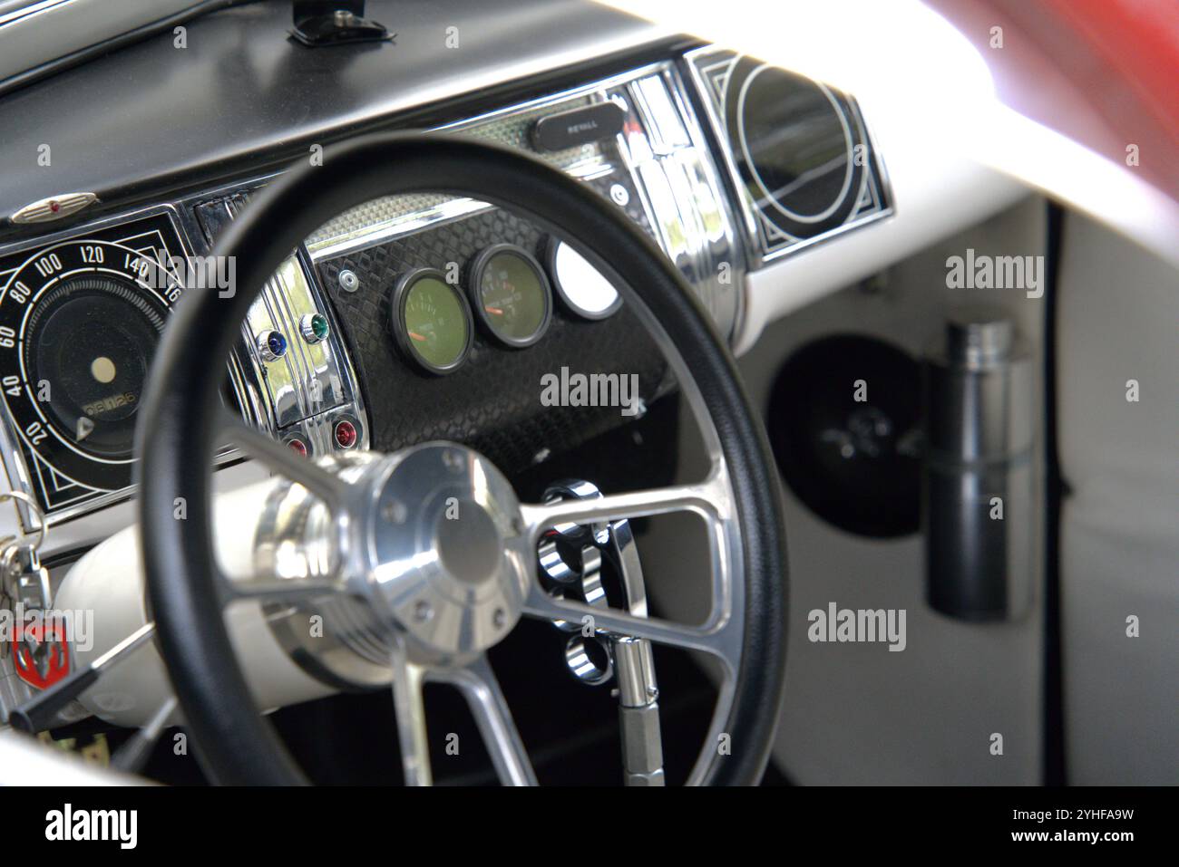 Timeless Elegance: Close-Up of Oldtimer Car Interior Stock Photo - Alamy