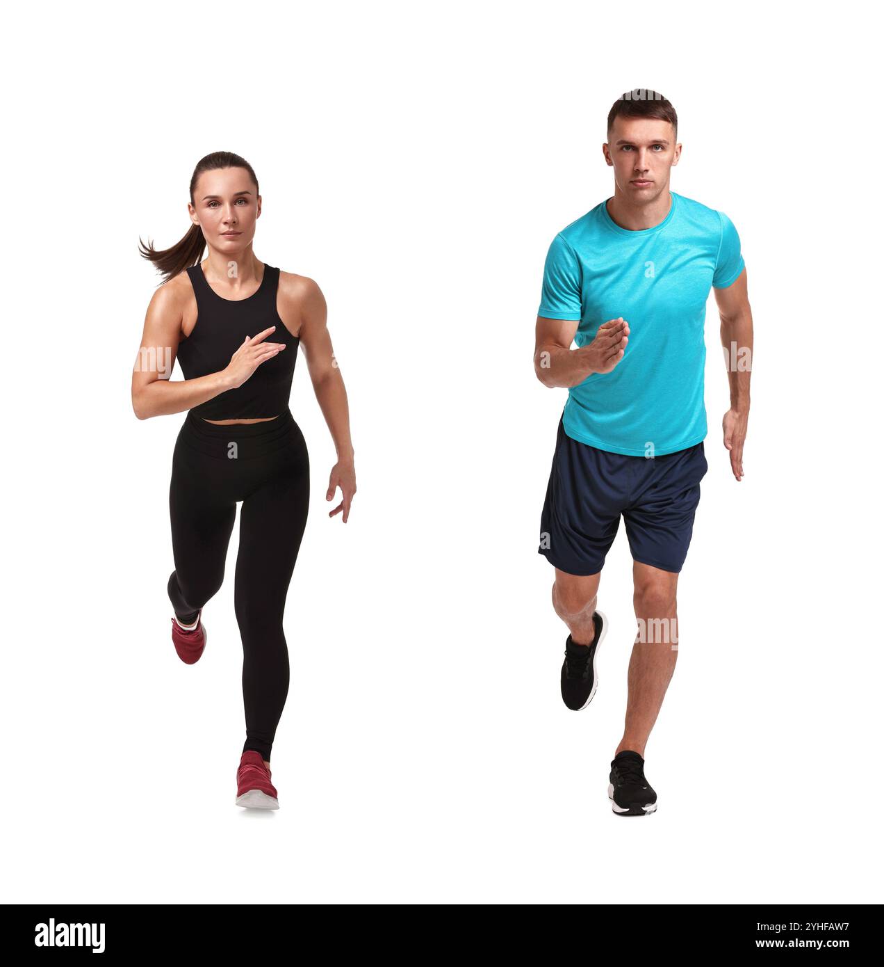 Young athletic couple running Cut Out Stock Images & Pictures - Alamy
