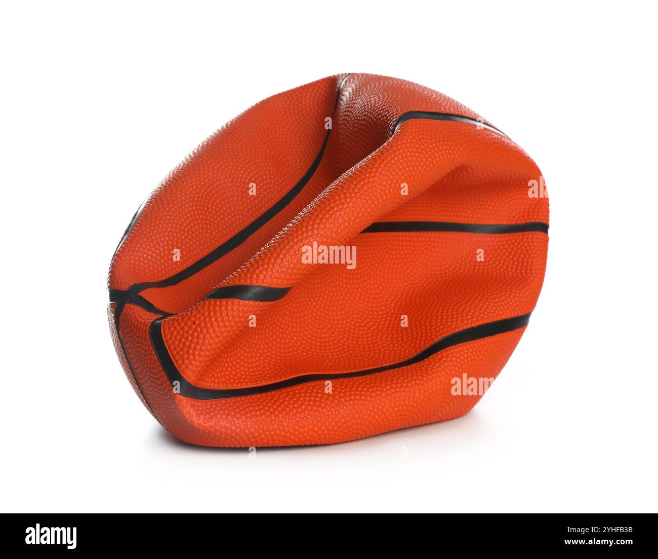 One deflated basketball ball isolated on white Stock Photo - Alamy