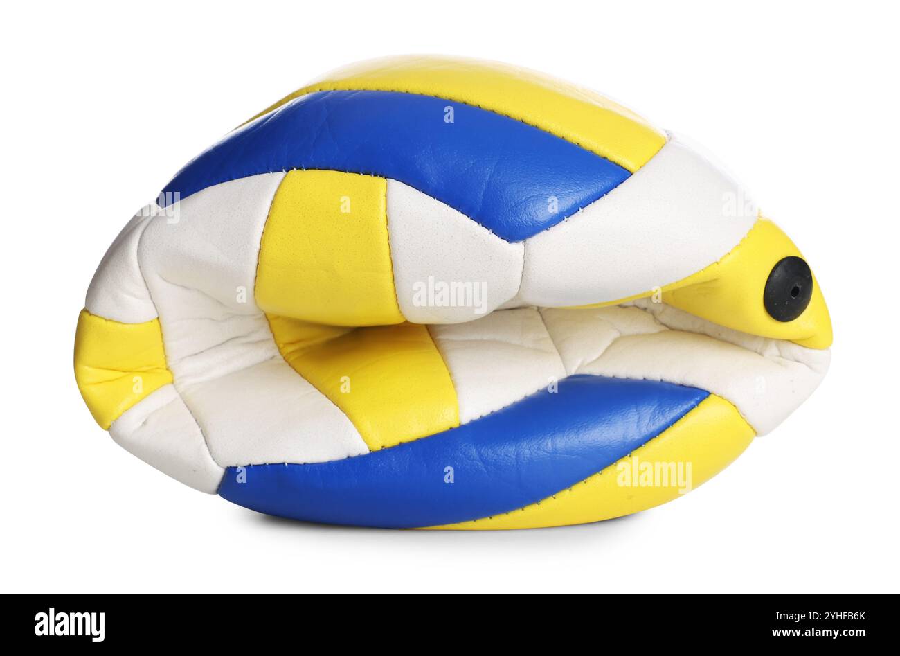 One deflated volleyball ball isolated on white Stock Photo - Alamy
