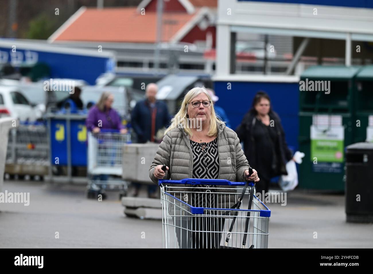 Ullared, Halland, Sweden. November 11 2024. Customers outside of Gekås ...