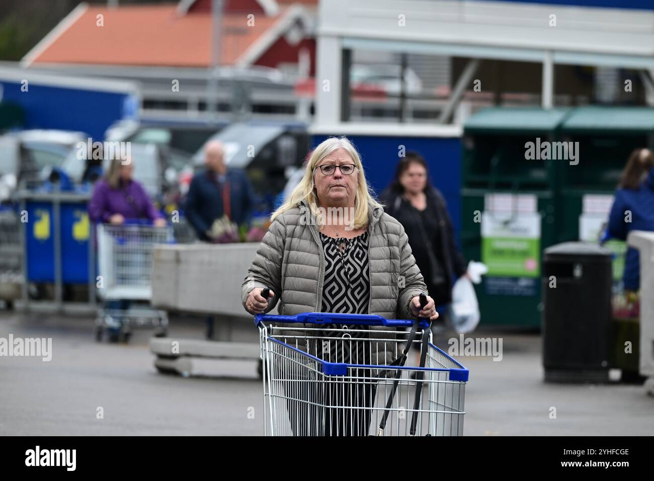 Ullared, Halland, Sweden. November 11 2024. Customers outside of Gekås ...
