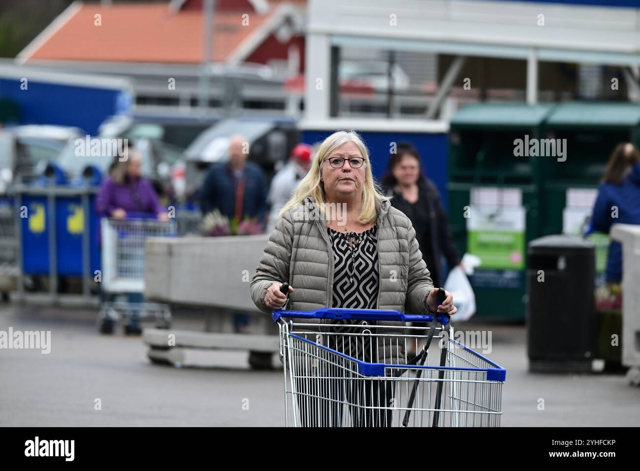 Ullared, Halland, Sweden. November 11 2024. Customers outside of Gekås ...